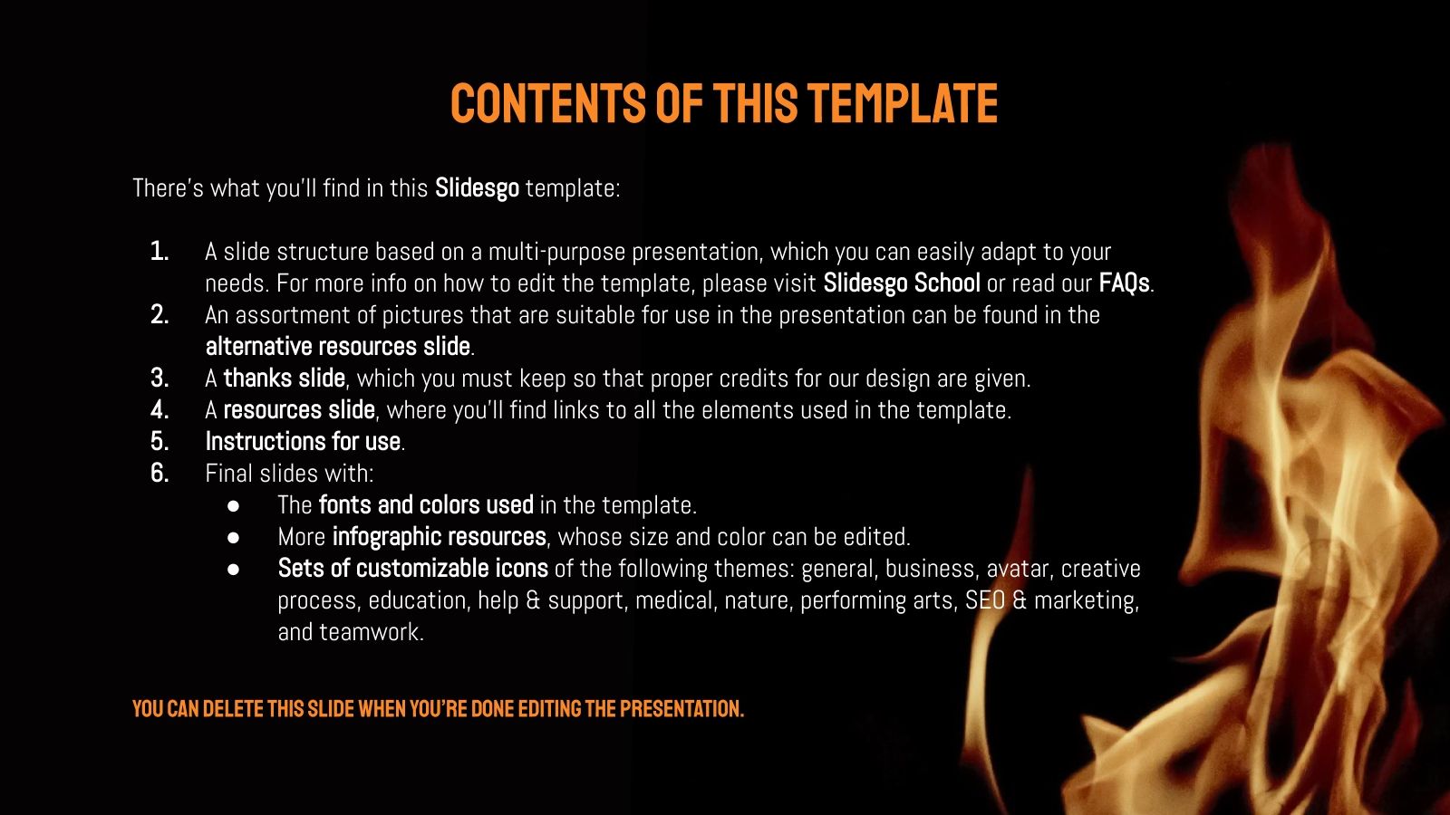 Fire Background Google theme Slides and PowerPoint template