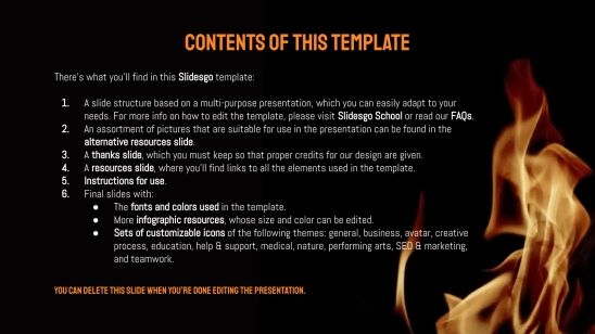 Fire Background Google theme Slides and PowerPoint template