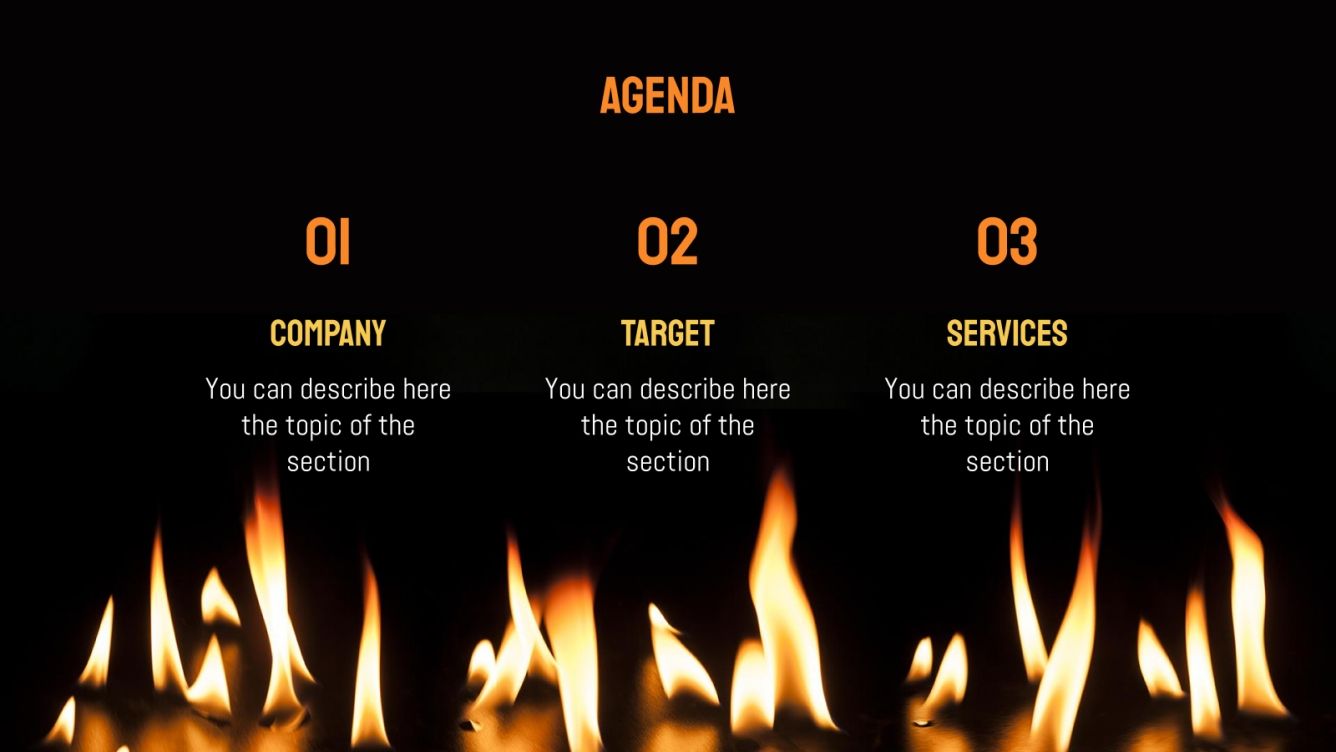 Fire Background Google theme Slides and PowerPoint template