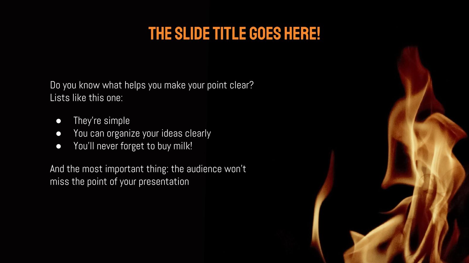 Fire Background Google theme Slides and PowerPoint template