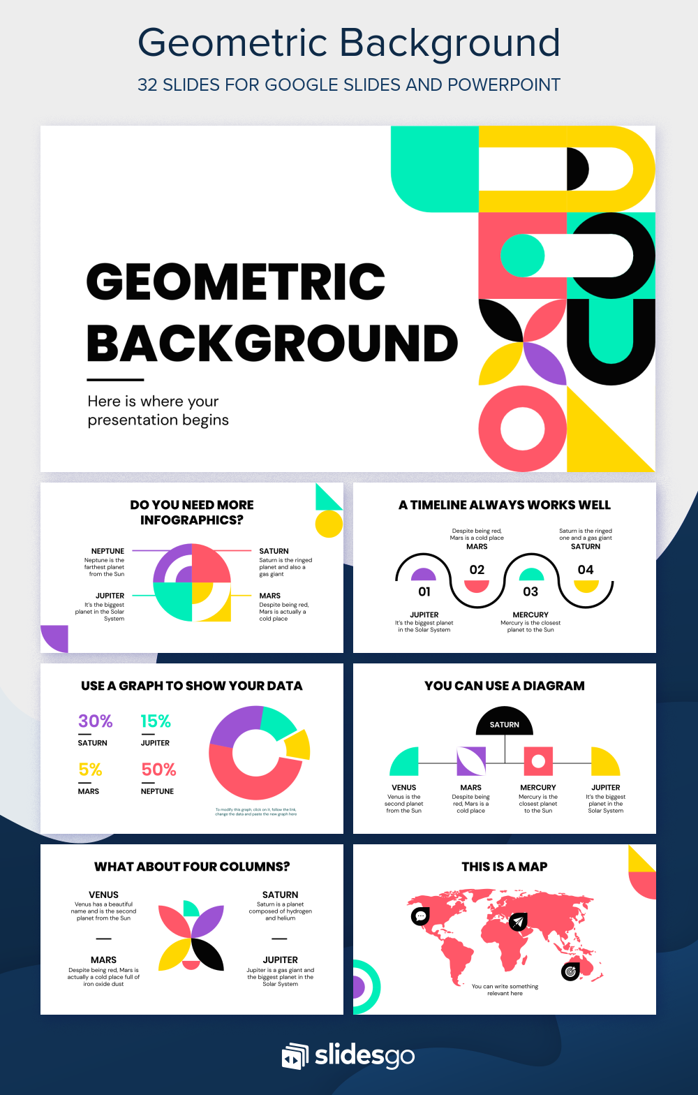 Page 4 | Geometric Background Google Slides and PowerPoint template