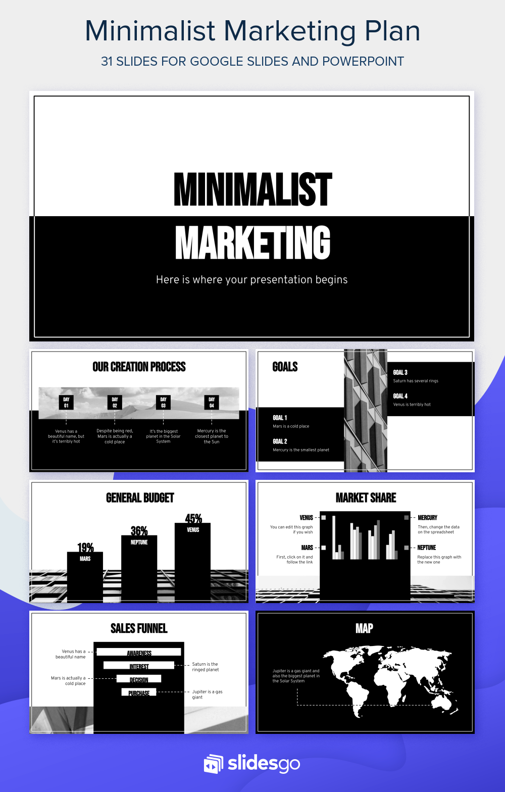Minimalist Marketing Plan Google Slides and PPT template