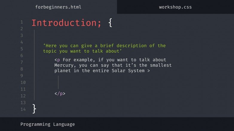 Programming Language Workshop for Beginners