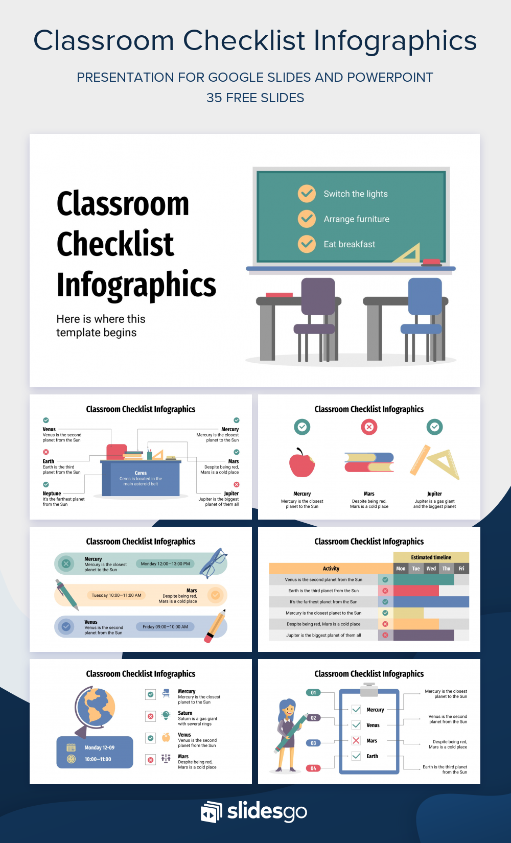 Classroom Checklist Infographics | Google Slides & PowerPoint