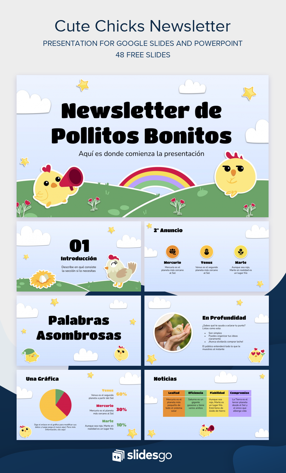 Cute Chicks Newsletter | Google Slides & PowerPoint