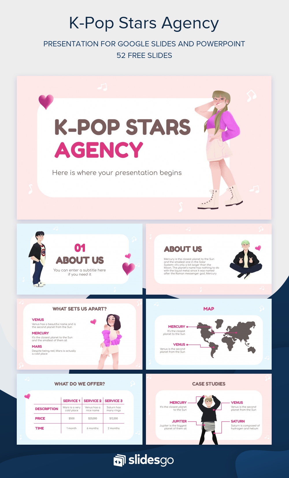 K-Pop Stars Agency | Google Slides & PowerPoint template