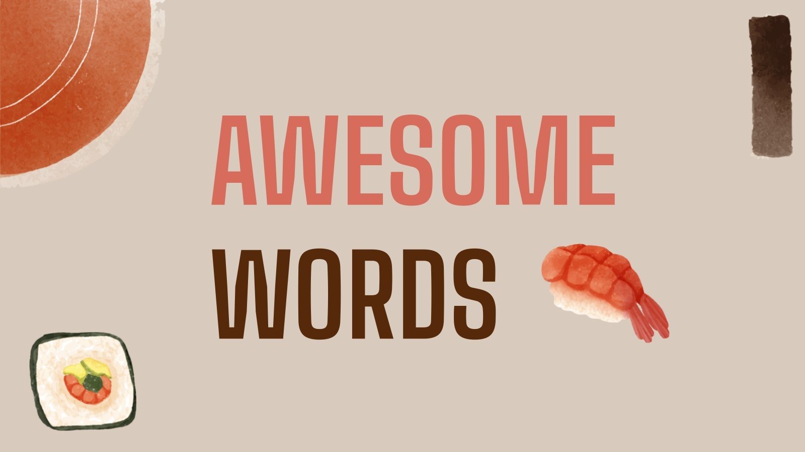 Watercolor Sushi Minitheme for Marketing | Google Slides & PPT