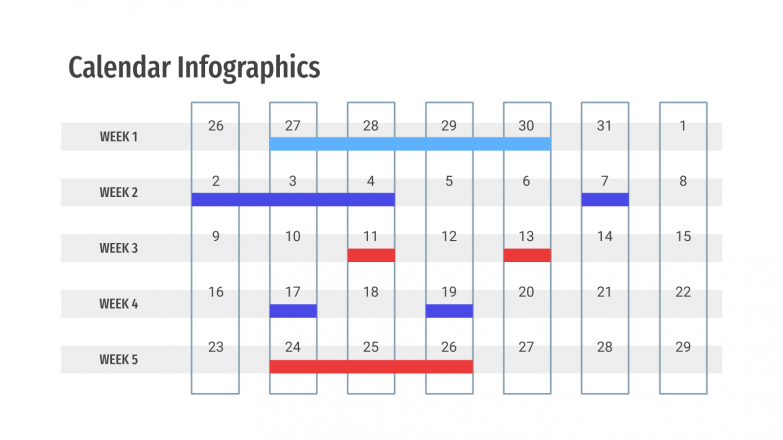 Infographies de calendrier gratuites pour Google Slides et PowerPoint