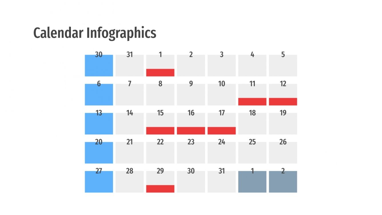 Free Calendar infographics for Google Slides and PowerPoint