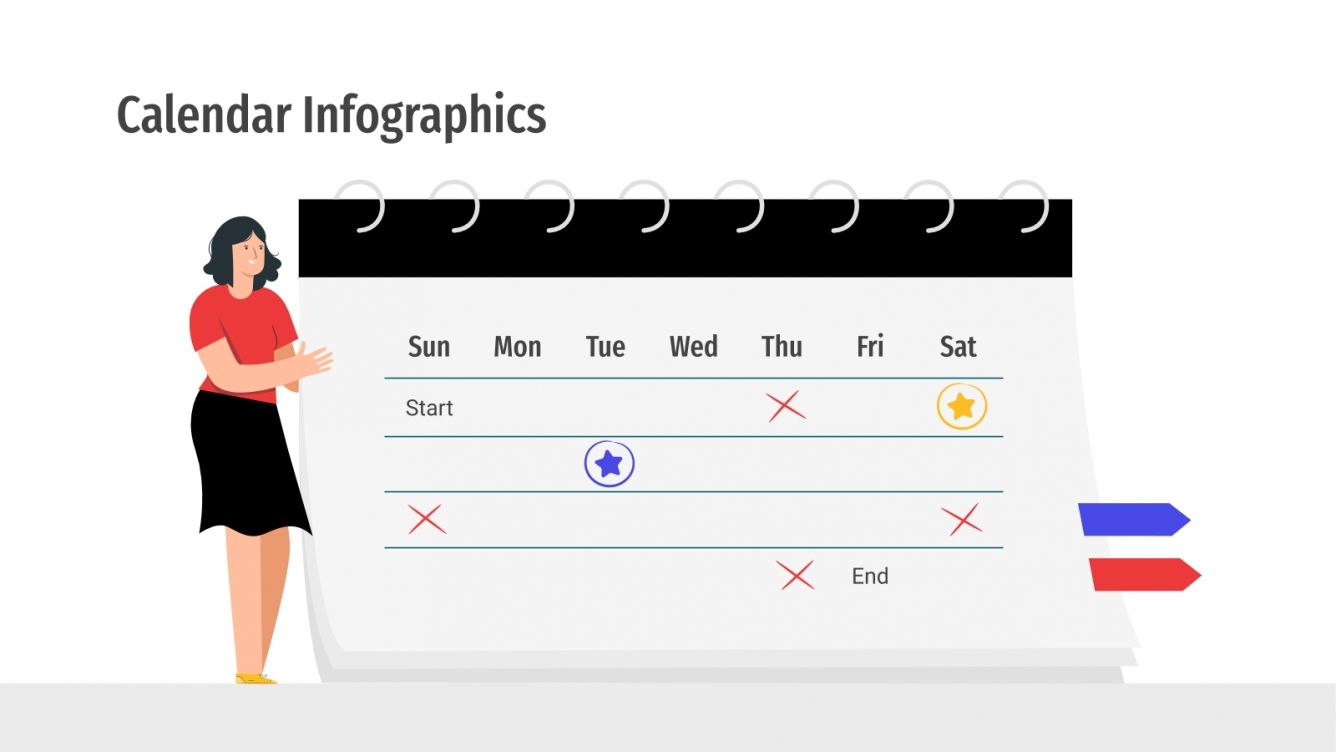 Free Calendar infographics for Google Slides and PowerPoint