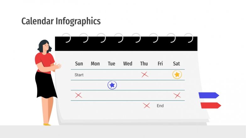 Free Calendar infographics for Google Slides and PowerPoint