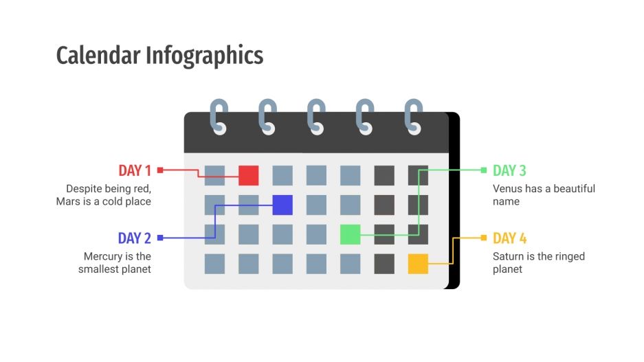 Free Calendar infographics for Google Slides and PowerPoint