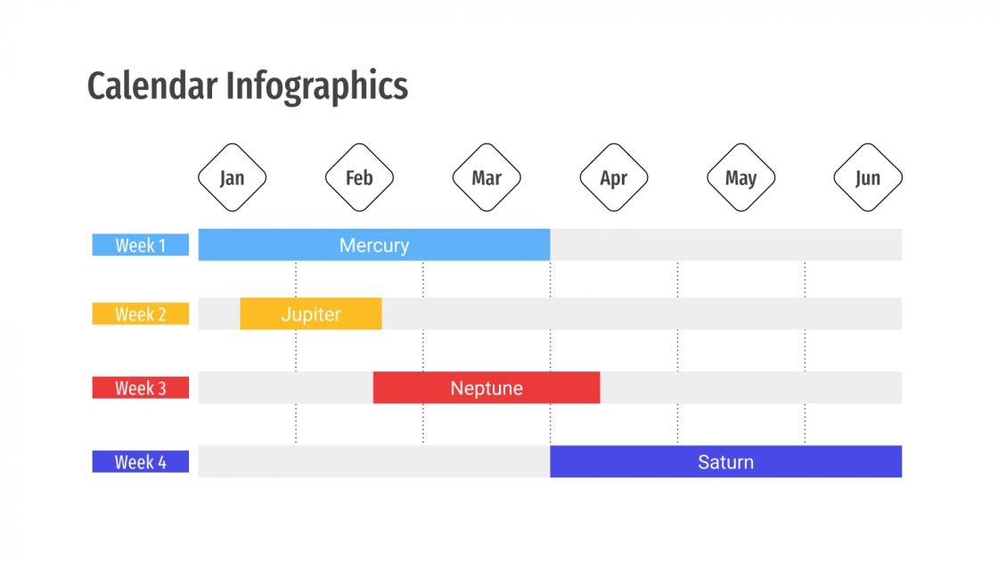 Infographies de calendrier gratuites pour Google Slides et PowerPoint