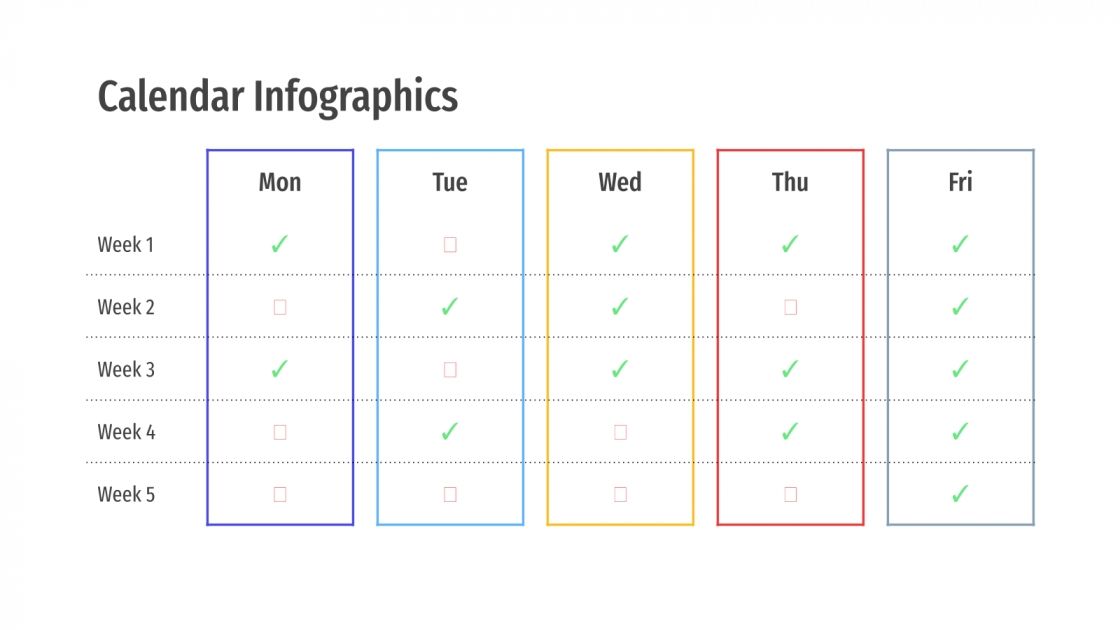 Free Calendar infographics for Google Slides and PowerPoint
