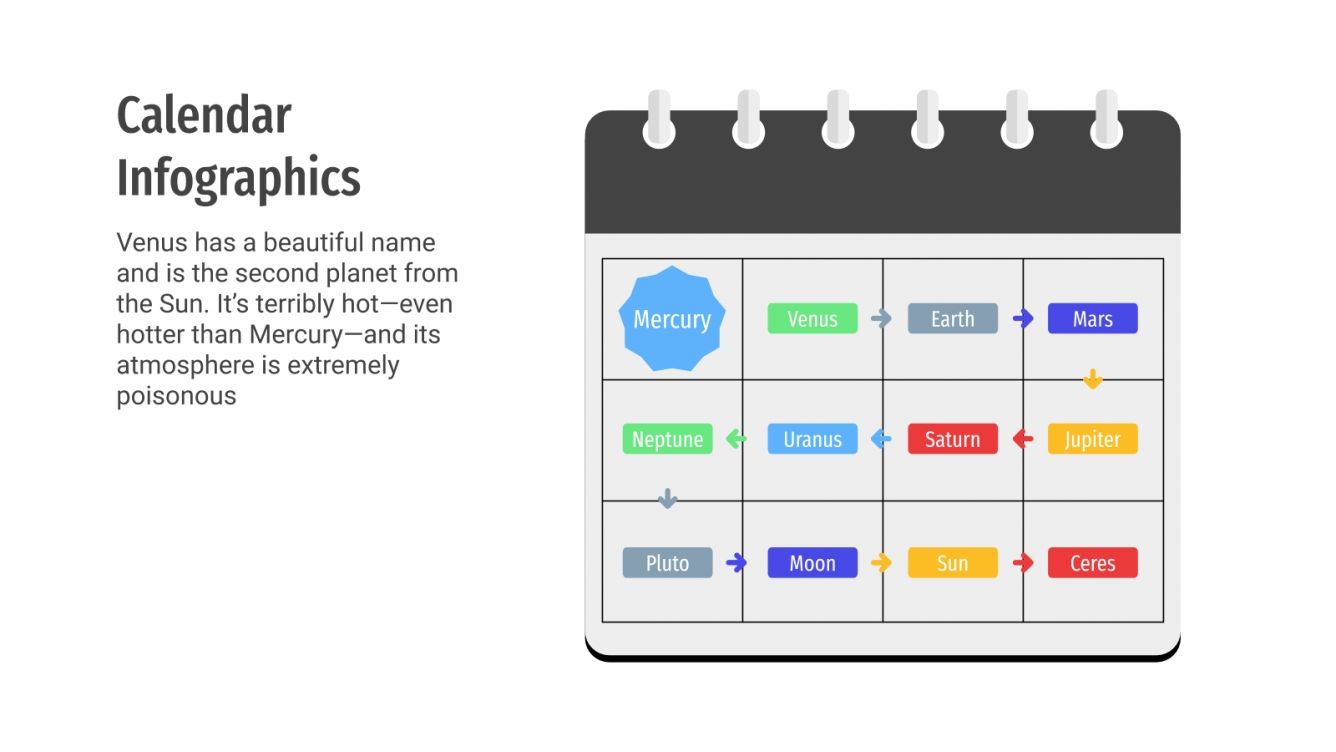 Free Calendar infographics for Google Slides and PowerPoint
