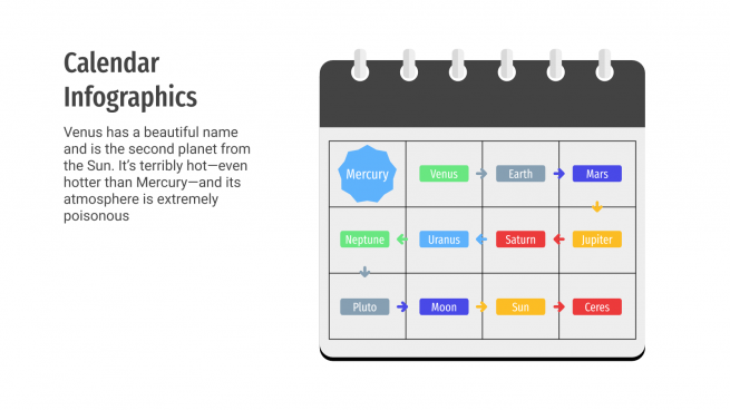 Free Calendar infographics for Google Slides and PowerPoint
