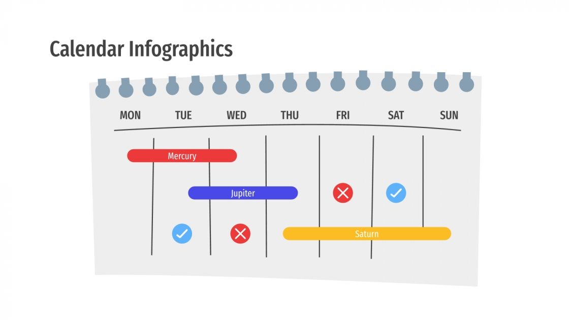 Free Calendar infographics for Google Slides and PowerPoint
