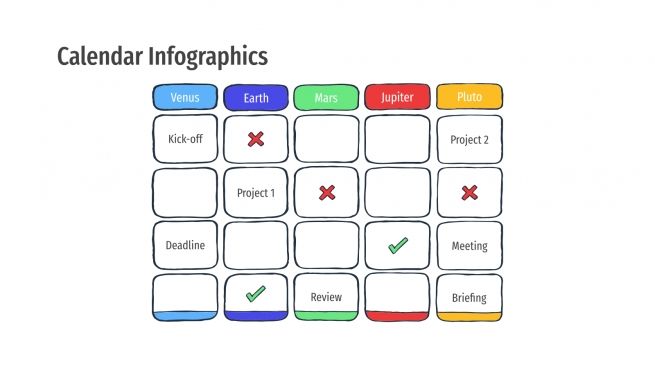 Free Calendar infographics for Google Slides and PowerPoint