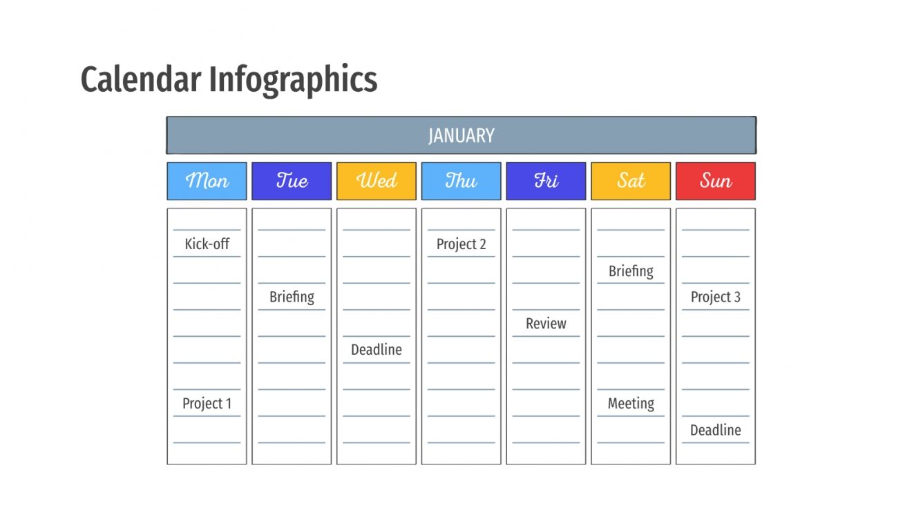 Infografías de calendarios | Plantilla de Google Slides y PPT