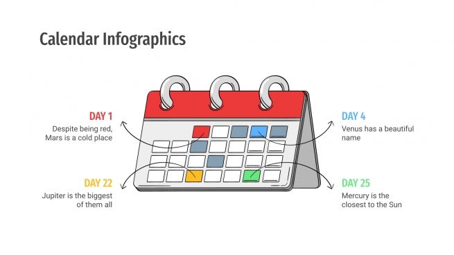 Free Calendar infographics for Google Slides and PowerPoint