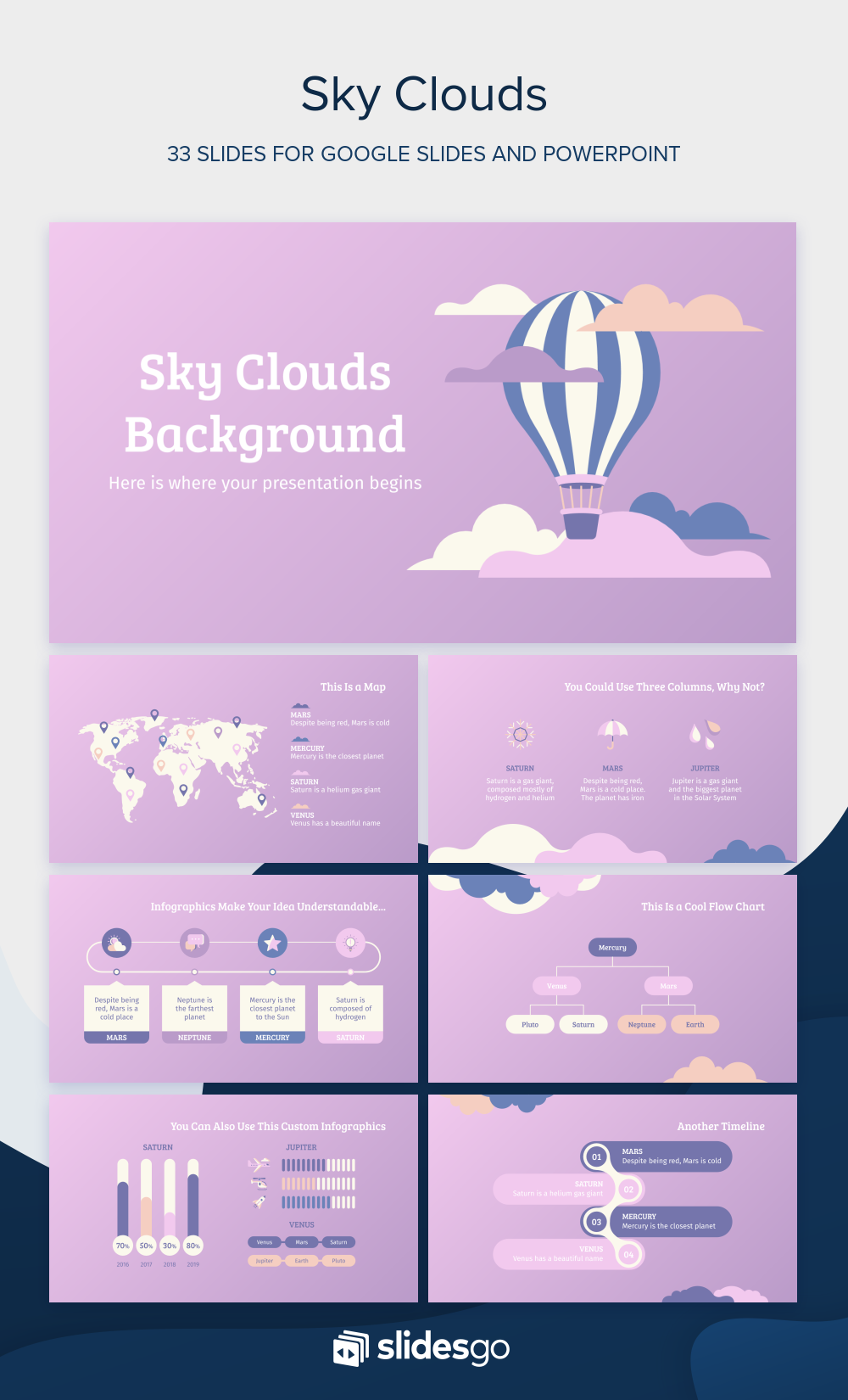 Sky Clouds Google Slides theme and PowerPoint presentation