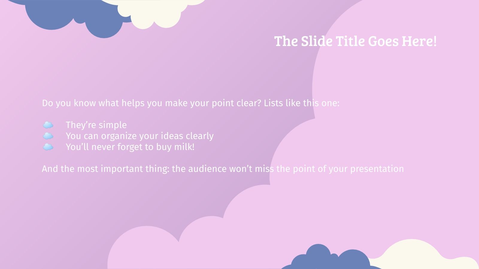 Sky Clouds Google Slides theme and PowerPoint presentation