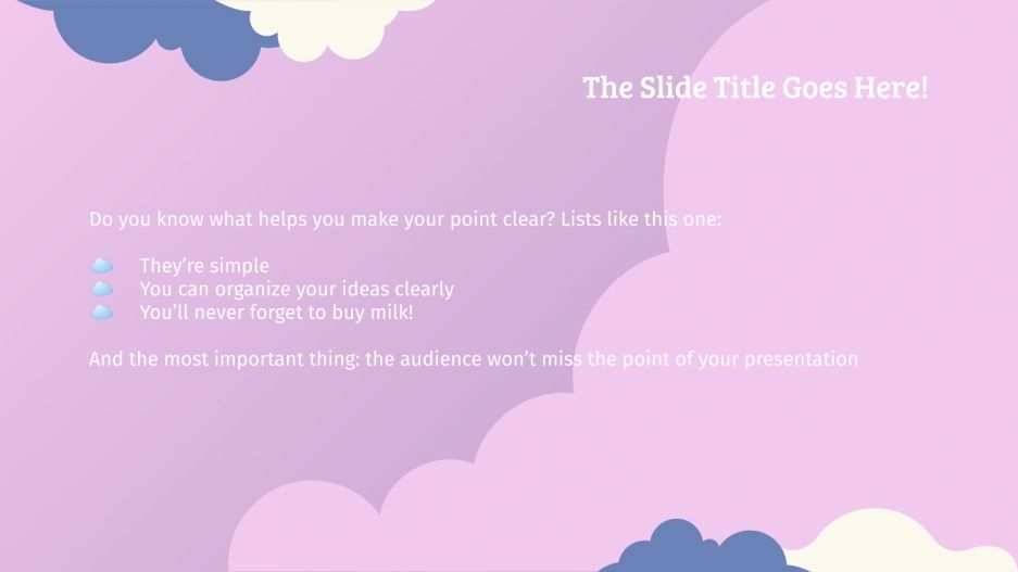 Sky Clouds Google Slides theme and PowerPoint presentation