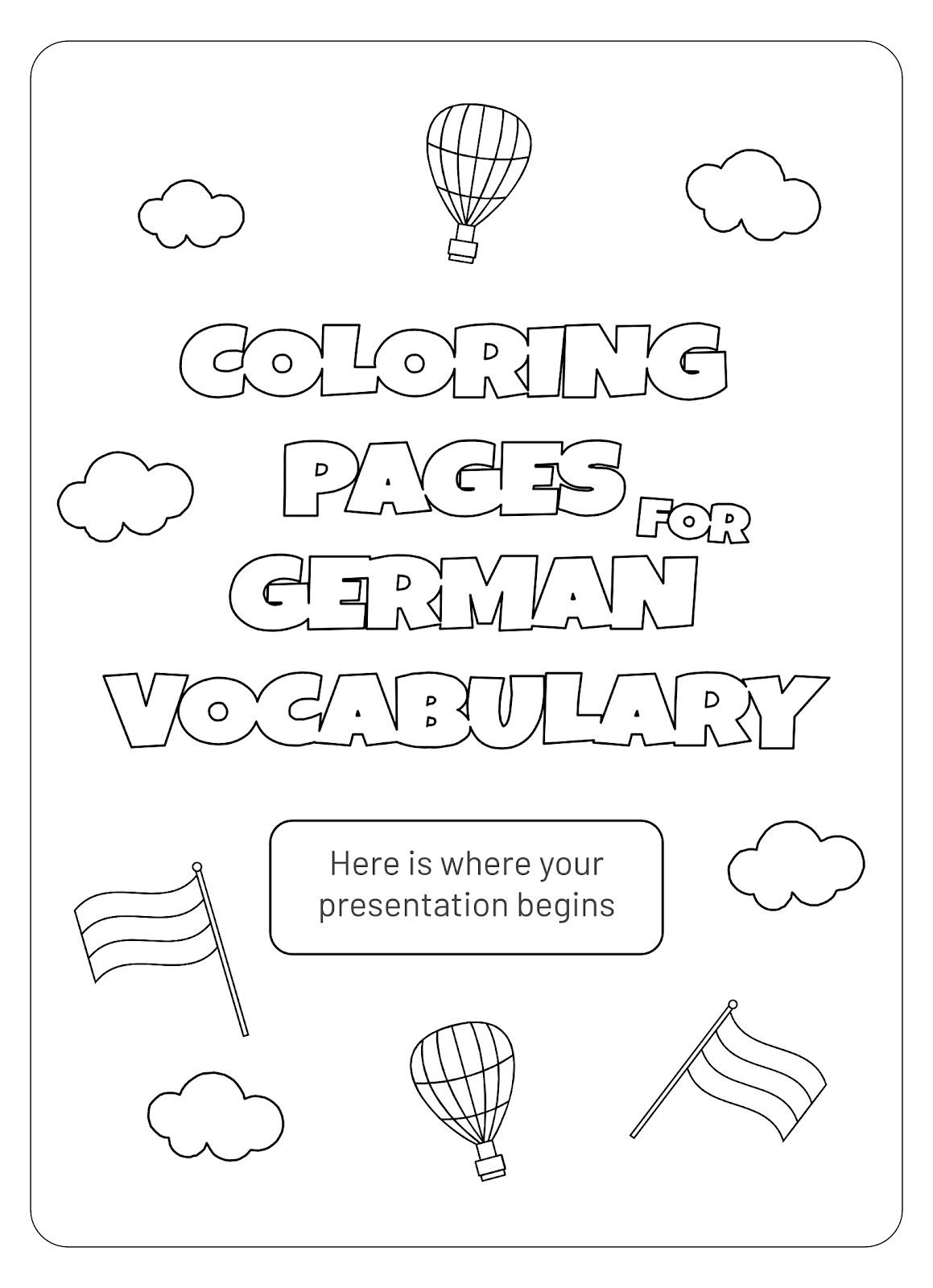 Vocabulario alemán para colorear | Google Slides y PPT