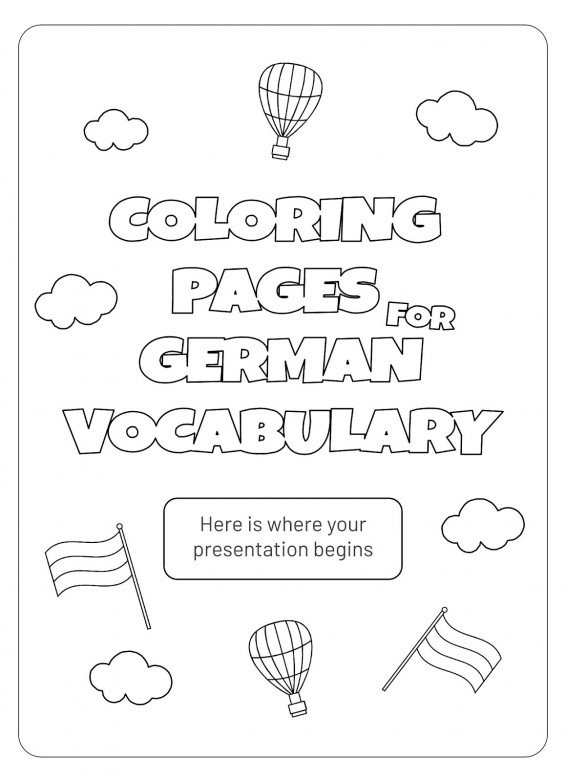 Coloring Pages for German Vocabulary | Google Slides & PPT