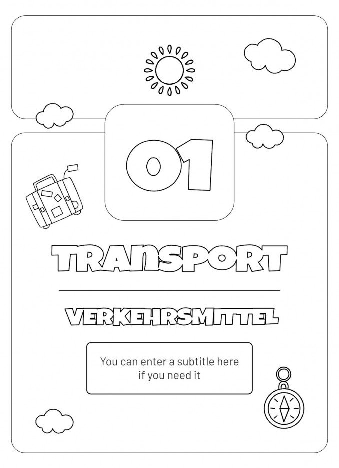 Coloring Pages for German Vocabulary | Google Slides & PPT