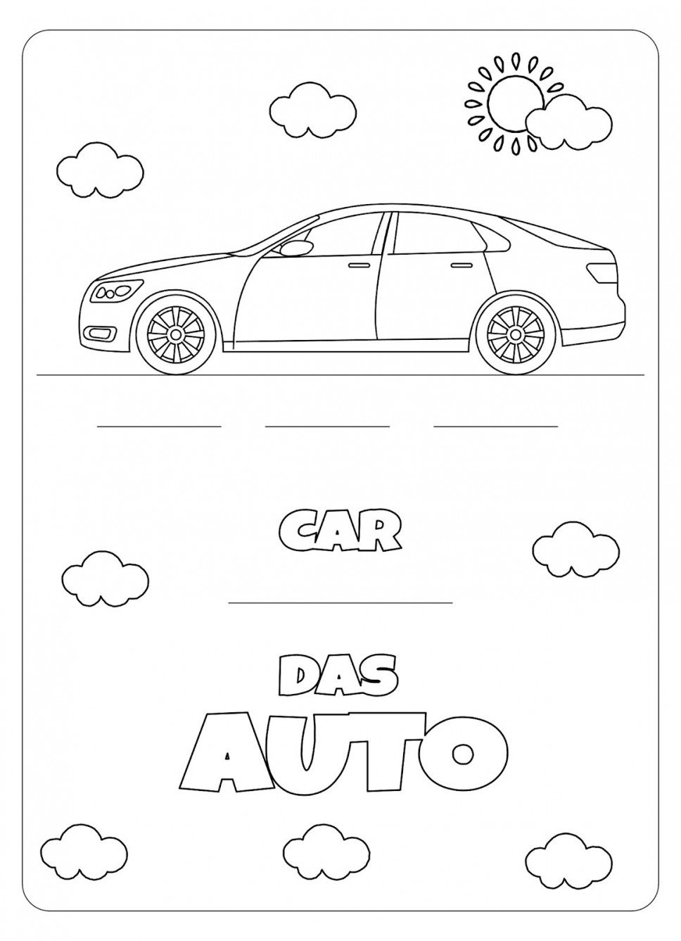 Coloring Pages for German Vocabulary | Google Slides & PPT