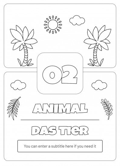 Coloring Pages for German Vocabulary | Google Slides & PPT