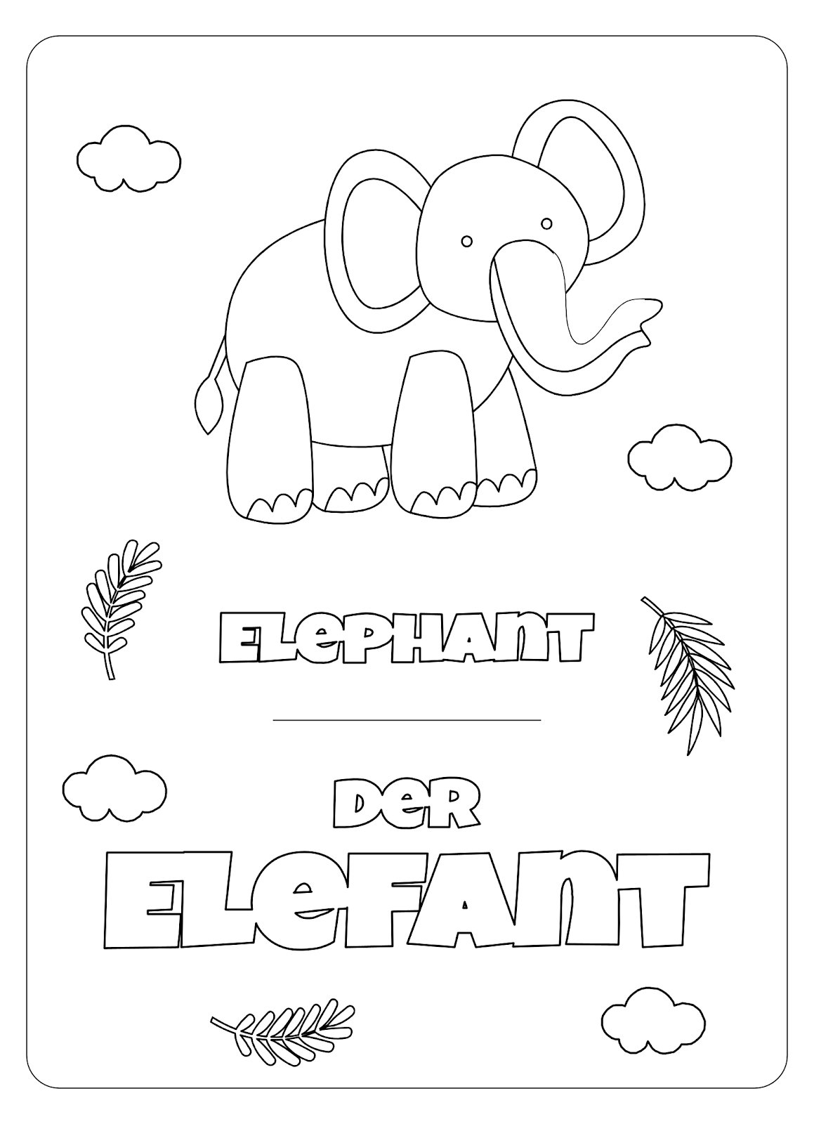 德语词汇着色页面-教育PPT模版PPT模版免费下载| 懒人PPT