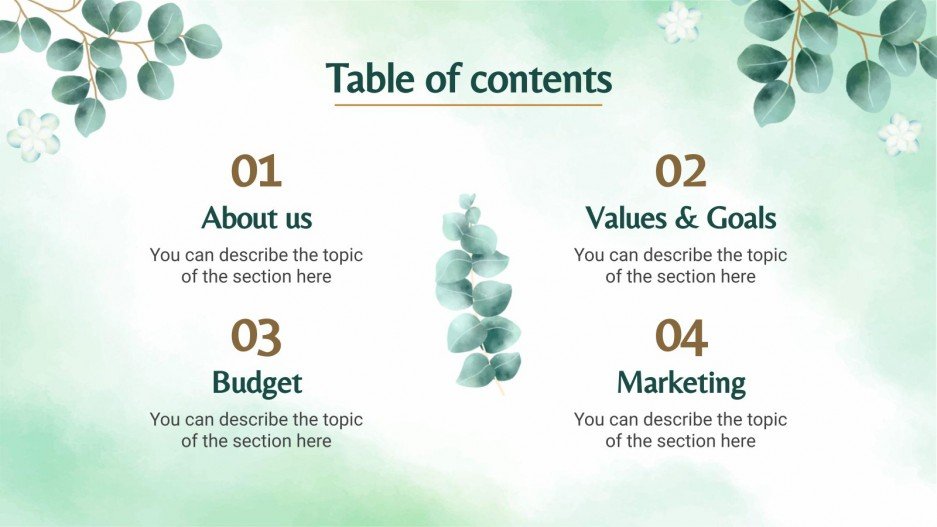 Elegant Eucalyptus Leaves for Marketing | Google Slides & PPT