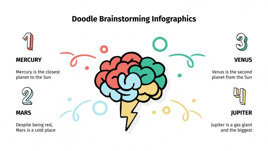 Doodle Brainstorming Infographics for Google Slides & PPT