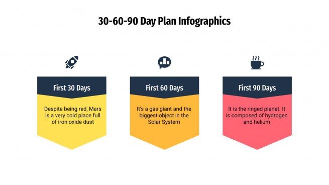 30-60-90 Day Plan Infographics for Google Slides and PowerPoint