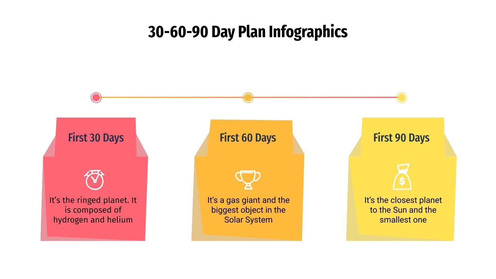 30-60-90 Day Plan Infographics for Google Slides and PowerPoint
