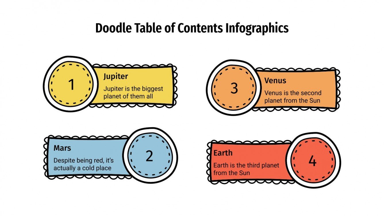 Table des matières doodle | Pour Google Slides et PowerPoint