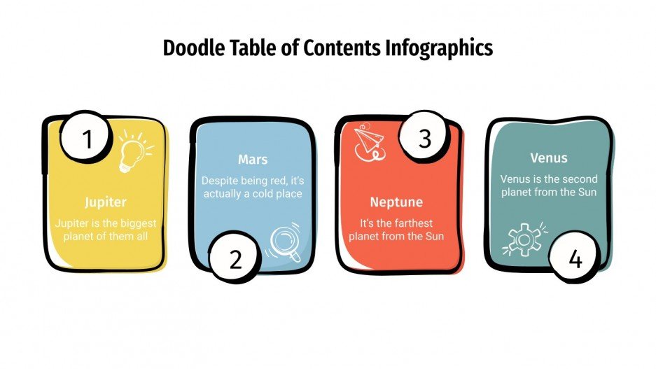 Table des matières doodle | Pour Google Slides et PowerPoint