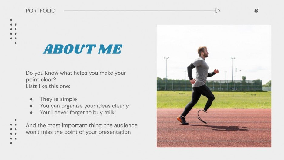 Sport Photographer Portfolio | Google Slides & PowerPoint