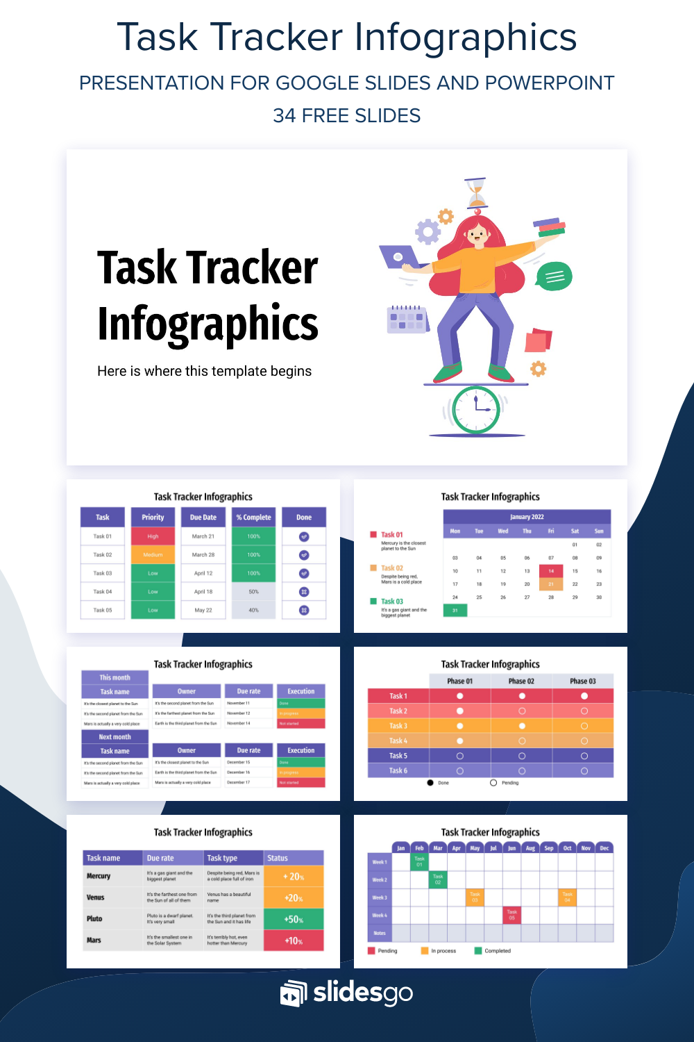 Task Tracker Infographics | Google Slides & PowerPoint