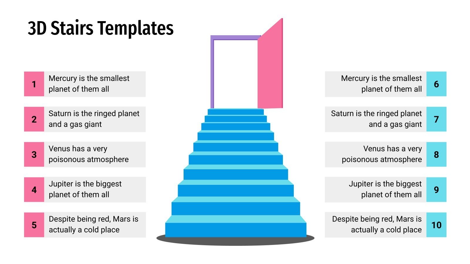 3D Stairs Template for Google Slides & PowerPoint