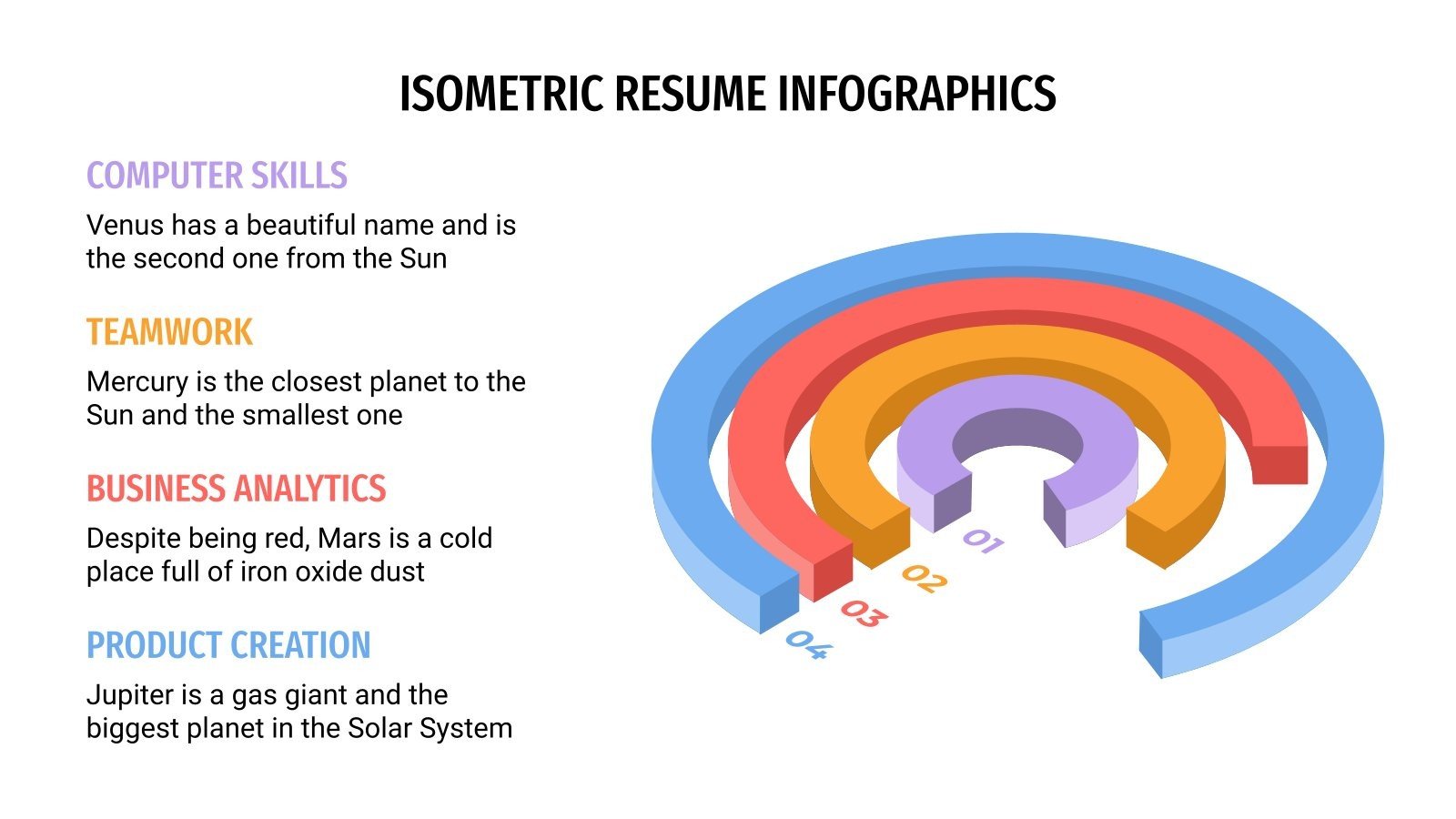 Isometric Resume Infographics for Google Slides and PPT