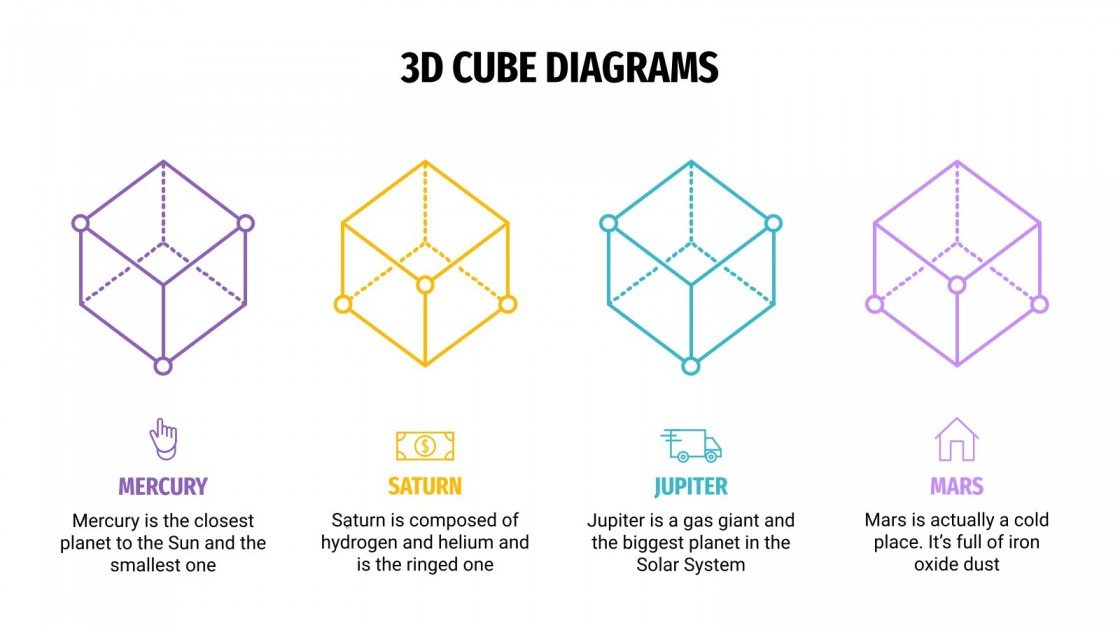 3D cube diagram | Template for Google Slides & PowerPoint