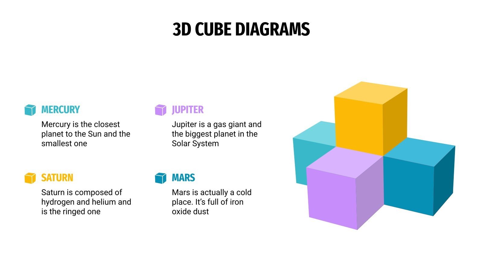 3D cube diagram | Template for Google Slides & PowerPoint