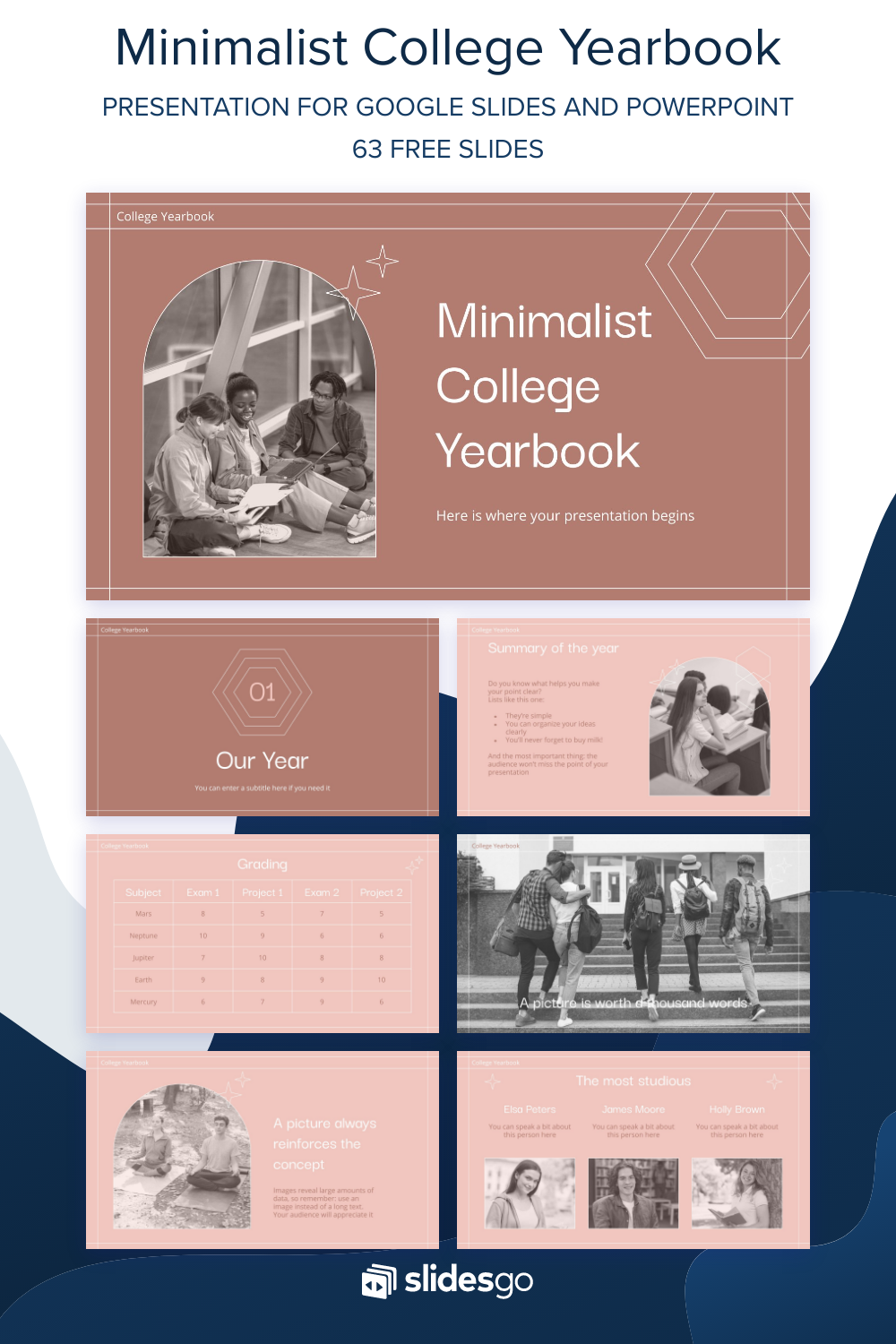 Minimalist College Yearbook | Google Slides & PowerPoint