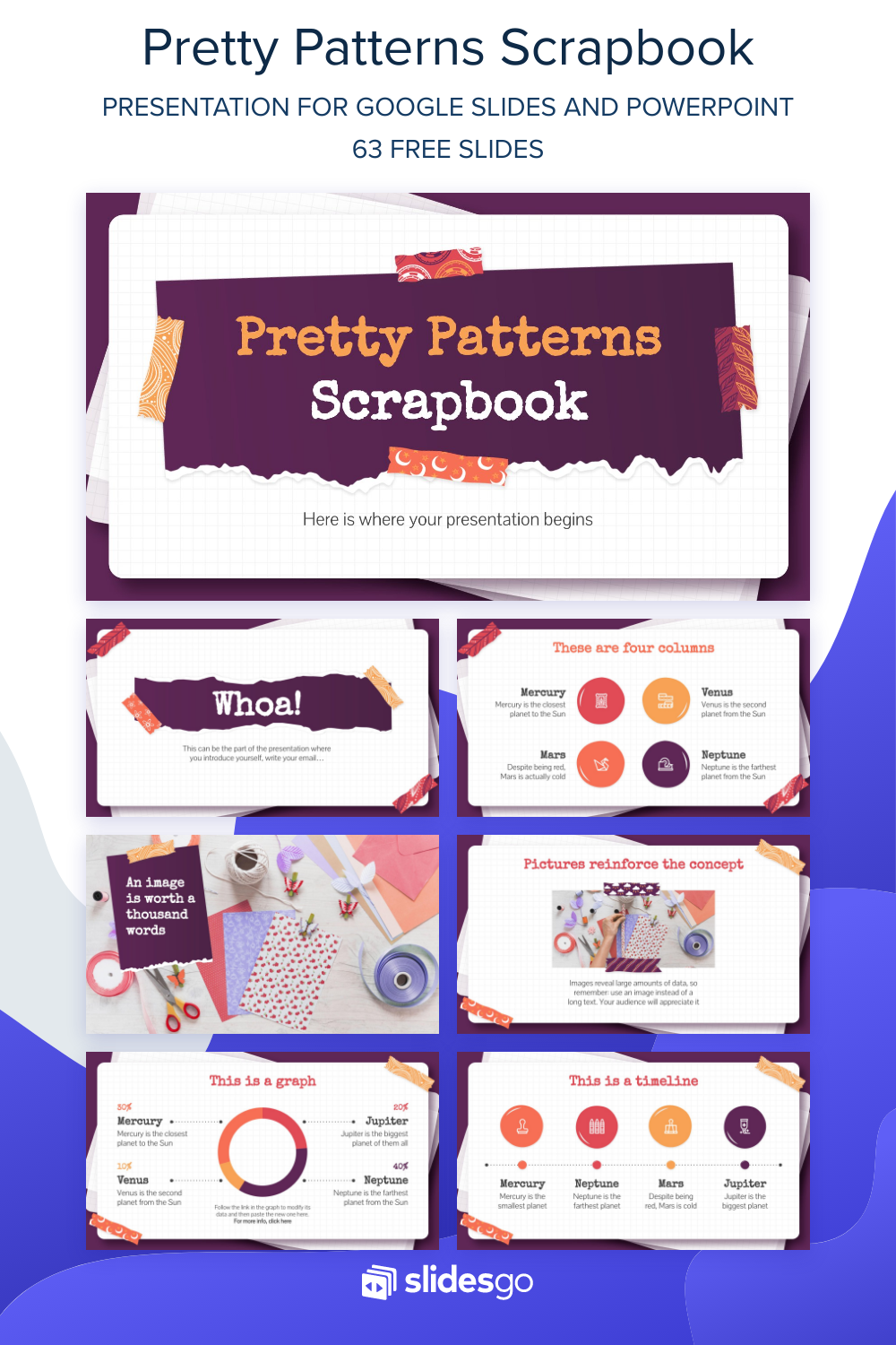 Pretty Patterns Scrapbook | Google Slides & PowerPoint