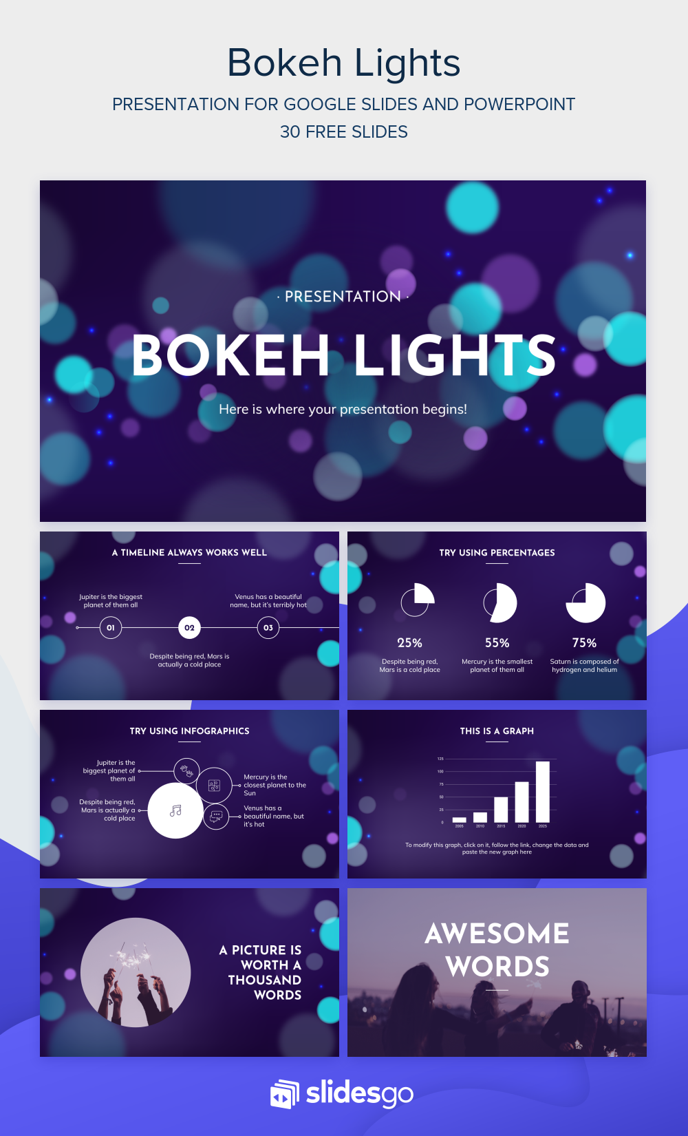 Bokeh Lights Google Slides and PowerPoint template