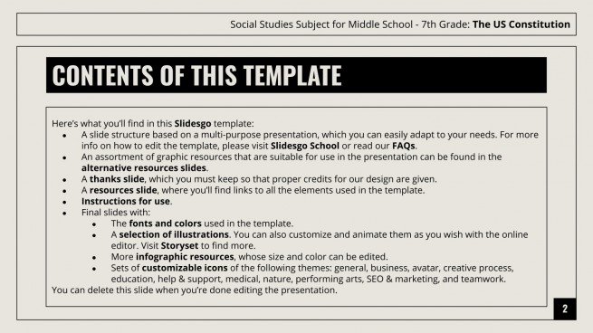 Social Studies: The US Constitution | Google Slides & PPT
