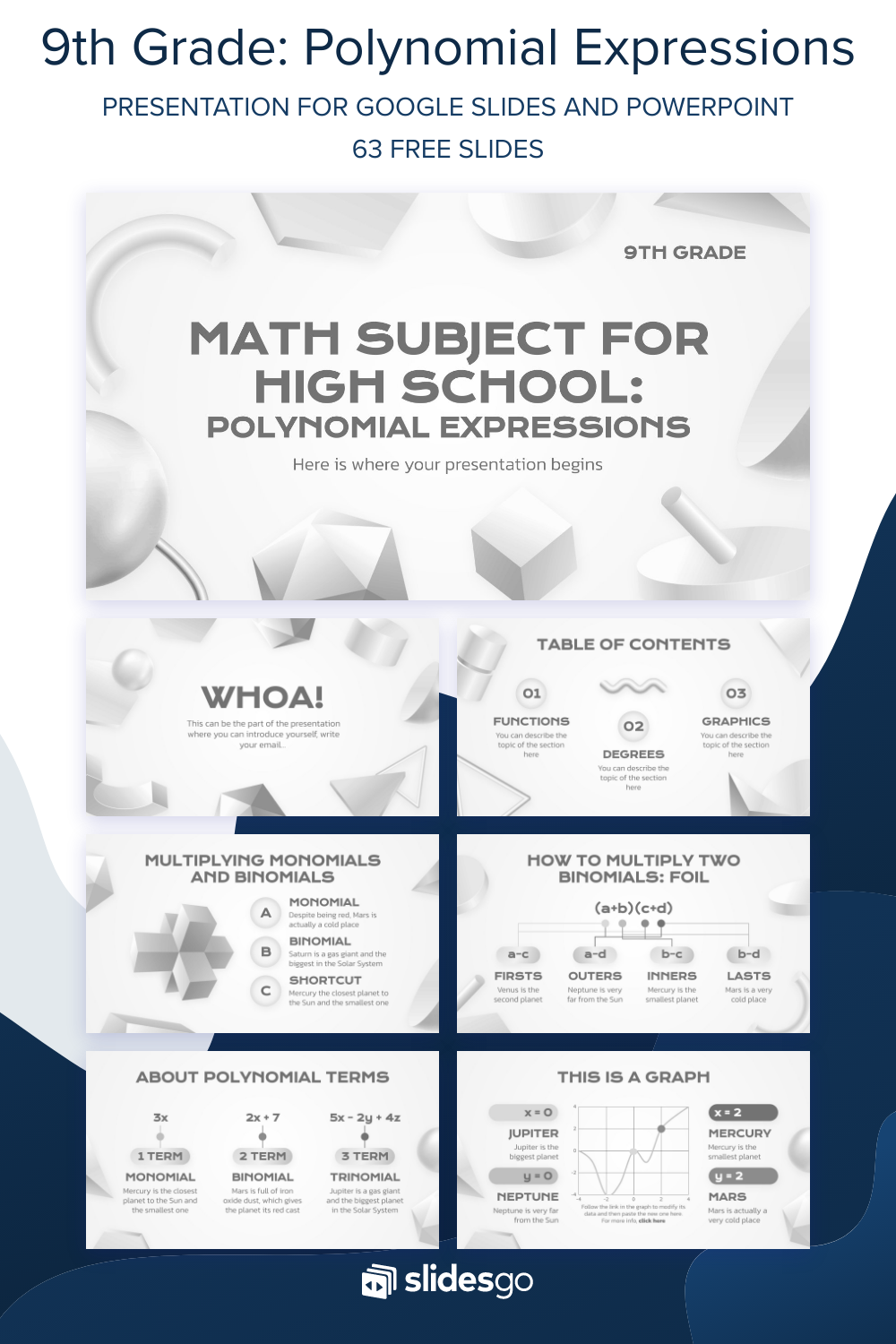 Polynomial Expressions for 9th grade | Google Slides & PPT
